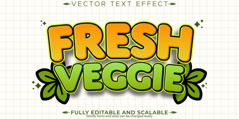Fresh Veggie Text Effect, Editable Natural and Fruit Text Style Stock ...