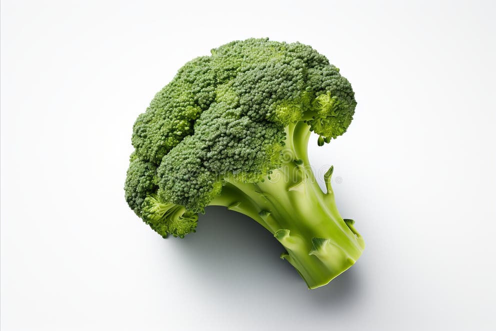 Fresh Vibrant Broccoli on Clean White Backdrop for Ads Packaging that ...
