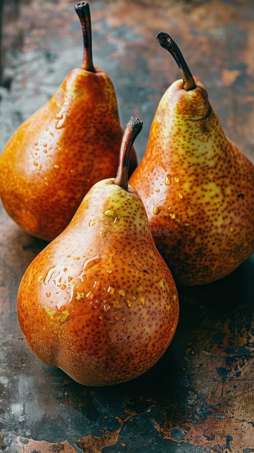 Fresh and Vibrant Pears Stacked in a Pyramid Shape on an Antique Table ...