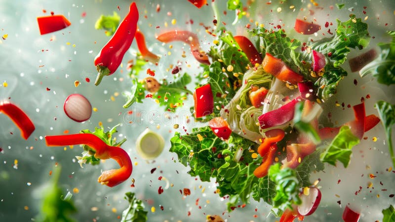 Fresh and Vibrant Vegetables Explosion, Generative AI Stock Image ...
