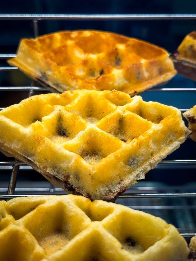 Fresh waffles on the shelf stock photo. Image of homemade - 340126664