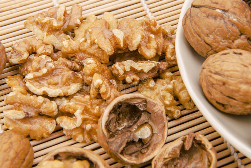 The Fresh Walnut on the Table Stock Image - Image of rustic, tasty ...