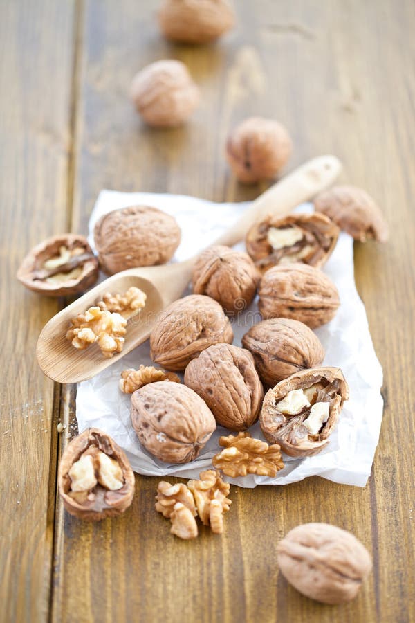Fresh walnuts stock image. Image of wooden, vegetarian - 26740837