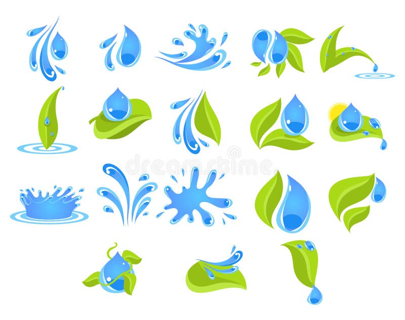 Fresh Water Badges and Stickers. Vector Illustration Set Stock Vector ...