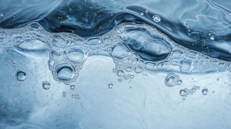 Fresh Water Bubbles Create a Lively Surface in a Serene Environment. Generative AI Stock Photo ...