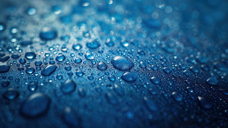 Fresh Water Droplets on a Blue Surface. Stock Illustration ...