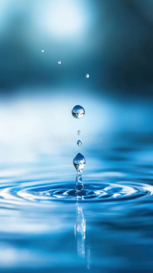 Fresh Water Droplets Create Ripples on Calm Surface Stock Illustration ...