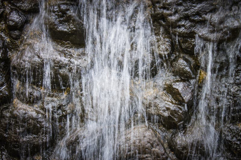Fresh Water Flowing Over a Rocky Wall Stock Image - Image of cool ...