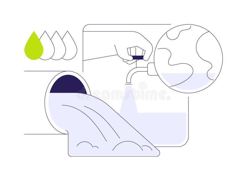 Fresh Water Overuse Abstract Concept Vector Illustration. Stock ...