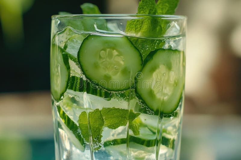 Fresh Water with Sliced Cucumbers for Hydration and Relaxation Stock ...