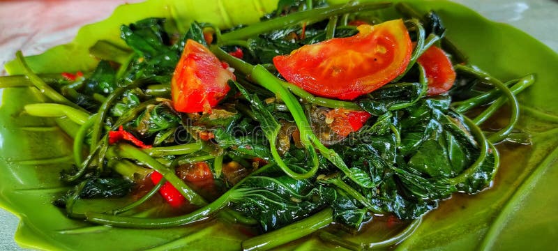 Fresh Water Spinach at a Restaurant Stock Photo - Image of vegetable ...