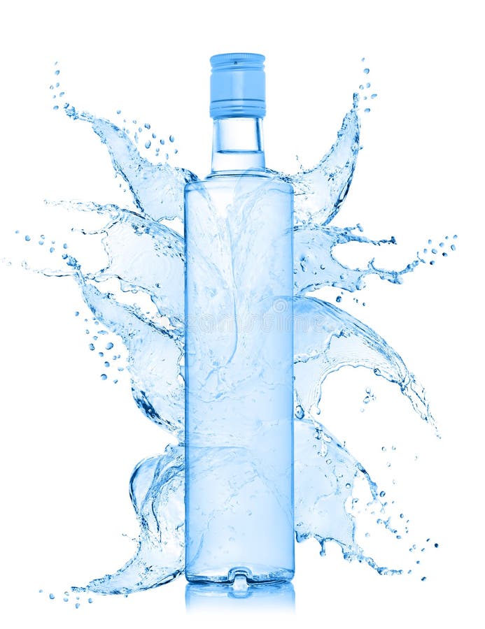 Fresh Water Splashing Out Of Bottle Stock Image - Image of detail ...