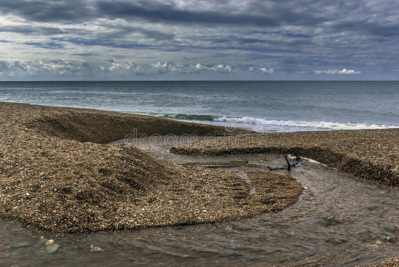 Fresh Water Stream Going into the Sea Stock Image - Image of outdoors ...