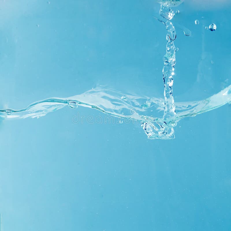 Fresh Water Surface with Splash and Bubbles Stock Photo - Image of pure ...