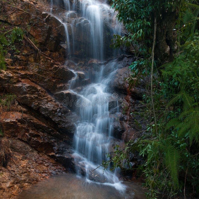 Fresh Water Waterfall Falling from a Rocks Stock Image - Image of ...