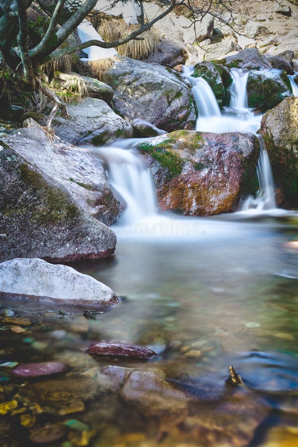 A fresh Waterfall stock photo. Image of landscaping - 142118166