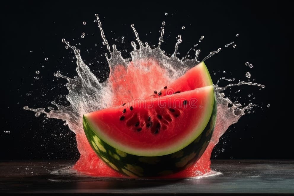 Fresh Watermelon Exploding. Generate Ai Stock Illustration ...