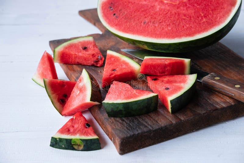 Fresh Watermelon Fruit on the Table. Stock Photo - Image of healthy ...