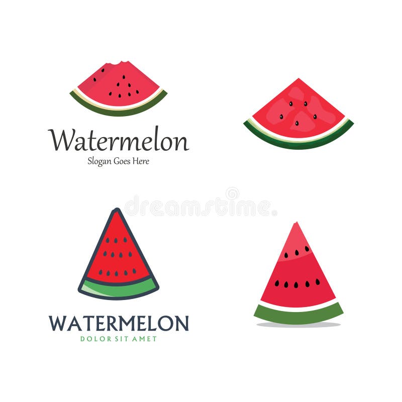 Fresh Watermelon Fruit Vector Logo Template Stock Illustration ...
