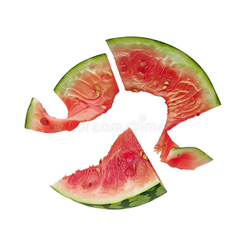 Fresh Watermelon Pieces on Transparent Background - Ai Generated Stock ...