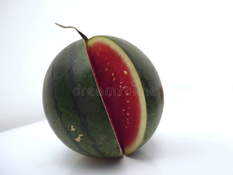 Fresh Watermelon, Round and Sliced Stock Photo - Image of sliced, ripe ...