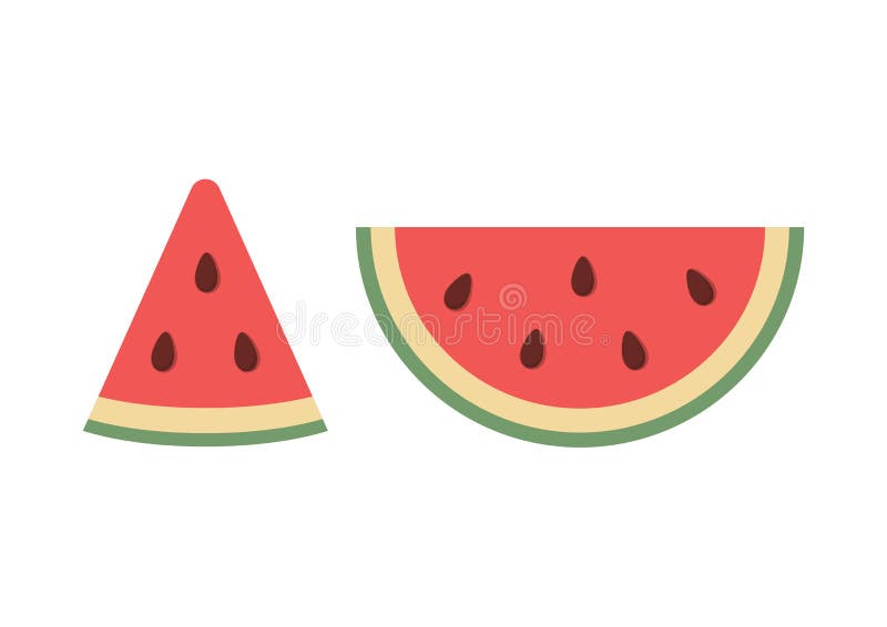 Fresh Watermelon Slice Icon, Flat Design Vector Illustration Stock ...