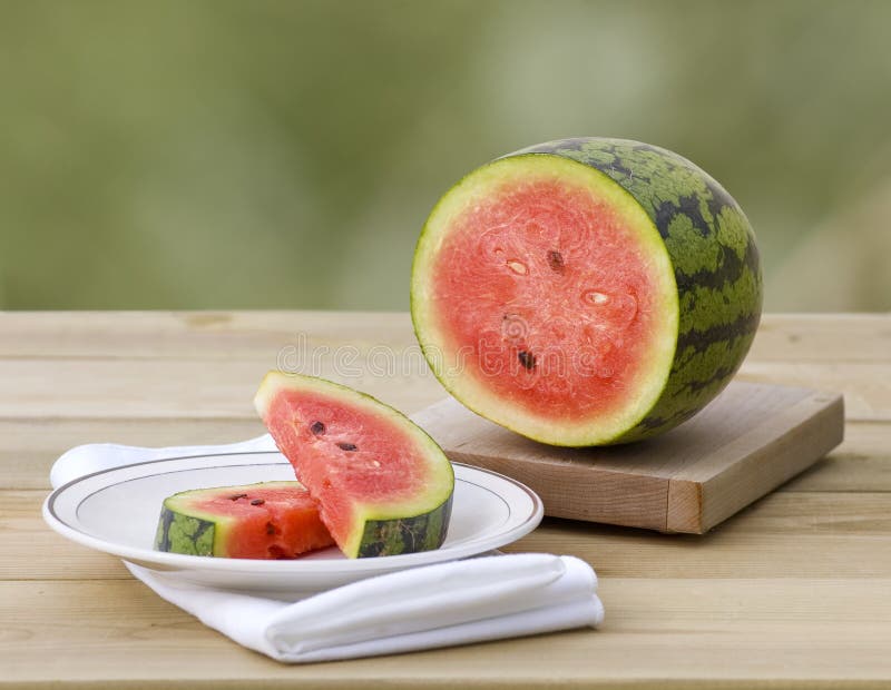 Fresh Watermelon with Slices Stock Image - Image of healthy, summer ...