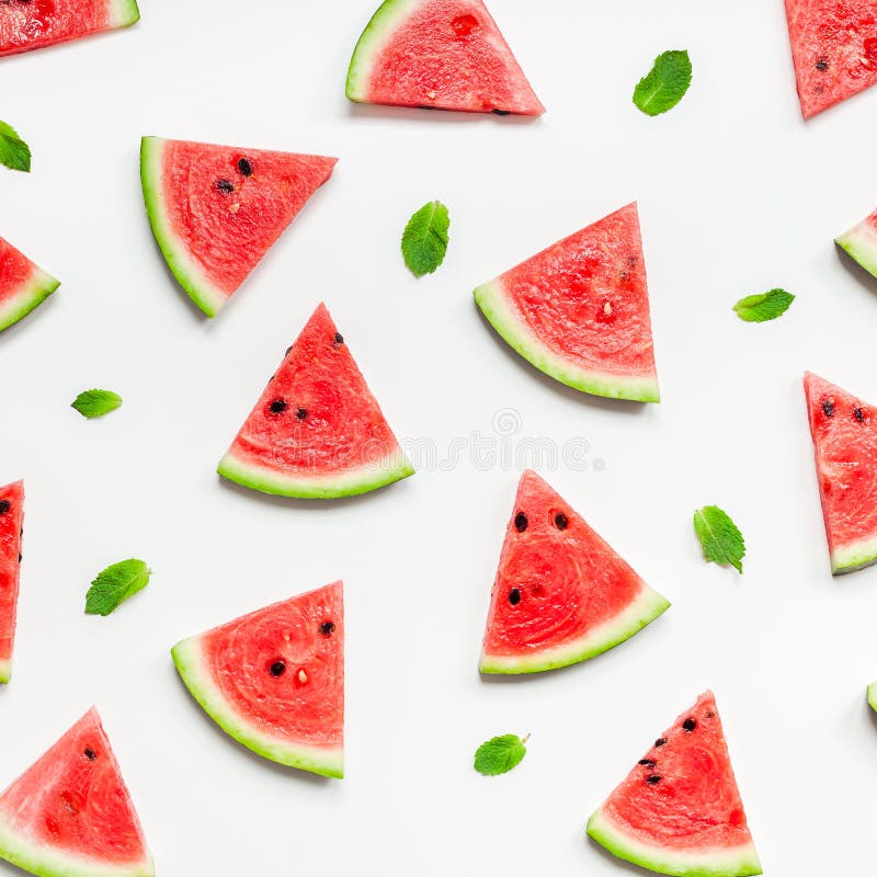 Fresh Watermelon Slices Pattern Stock Image - Image of diet, concept ...