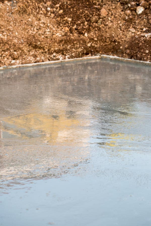 Fresh wet concrete stock photo. Image of reflection, dirt - 81775806
