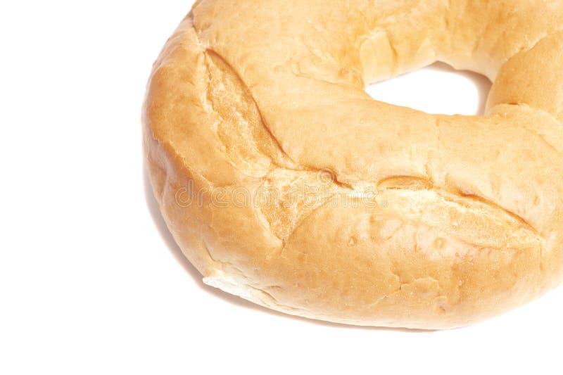 Fresh Wheat Round White Bread Bagel Isolated on White Background, Top ...