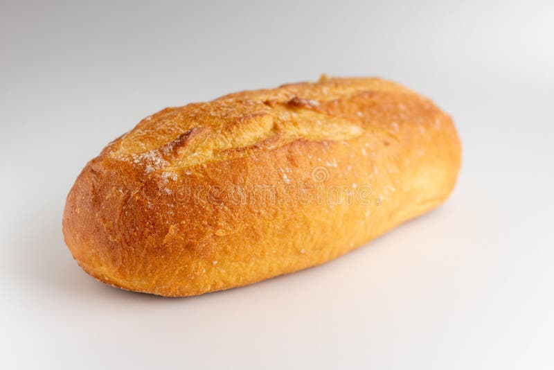 One Fresh White Bread on White Background Stock Image - Image of studio ...