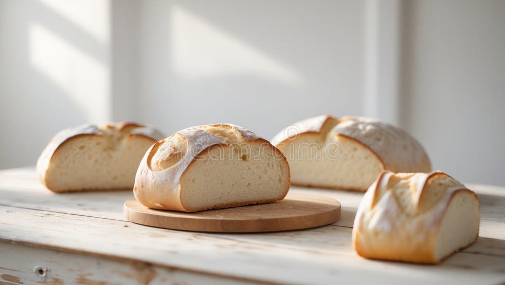 Fresh White Bread Pieces on a Table Spread Stock Image - Image of ...