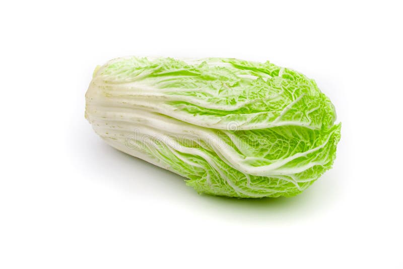 Fresh White Cabbage or Chinese Cabbage on White Background Stock Image ...