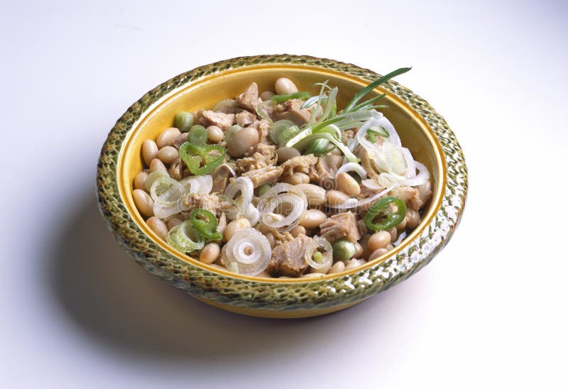 Fresh White Haricot Bean and Tuna Salad Stock Photo - Image of white ...