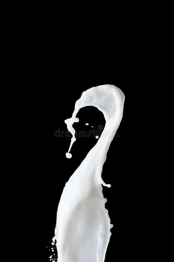 Fresh White Milk Splash with Drops Stock Image - Image of fresh ...