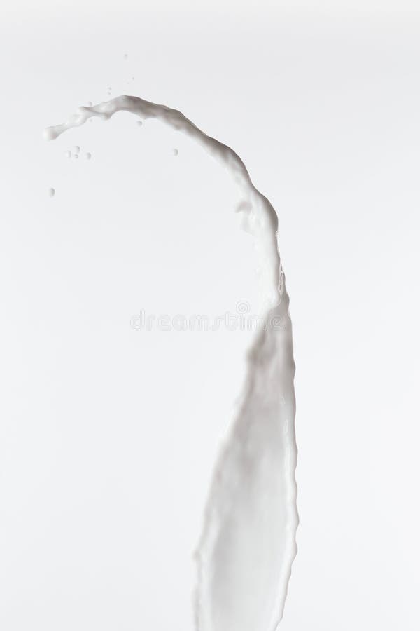 Fresh White Milk Splash with Drops Stock Photo - Image of flowing ...