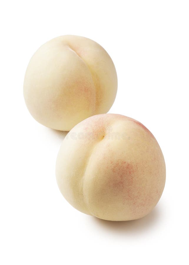 Fresh White Peach on White Background Stock Photo - Image of closeup ...