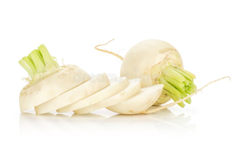 Fresh White Radish Isolated On White Stock Photo - Image of round ...