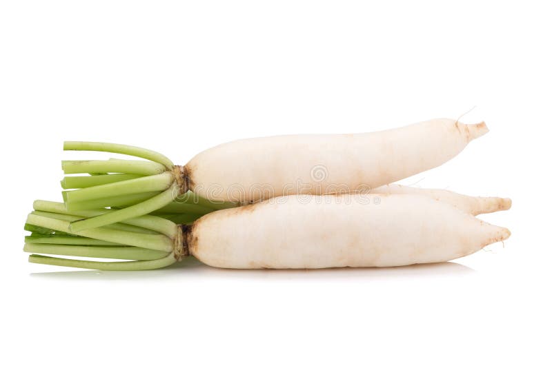 Fresh White Radish Isolated on White Background Stock Photo - Image of ...