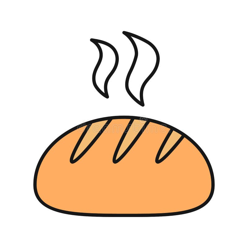 Fresh White Round Bread Color Icon Stock Vector - Illustration of meal ...