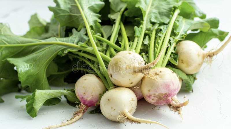 Fresh White Turnips with Green Leaves Stock Image - Image of produce ...