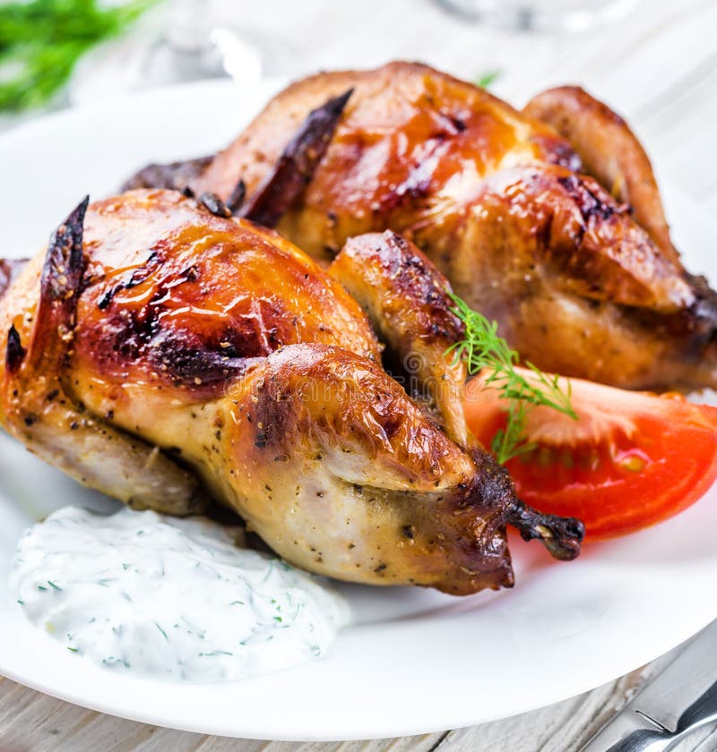 Fresh whole bird of quail stock photo. Image of tomato - 50850100