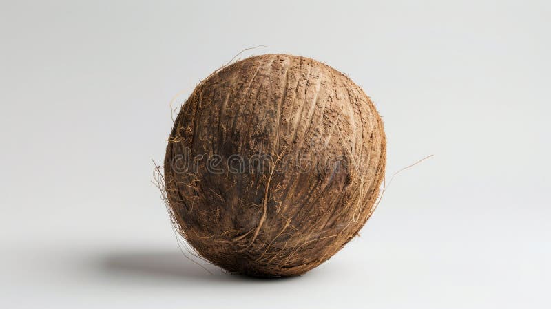 Fresh Whole Coconut on a White Background, Perfect for Tropical-themed ...