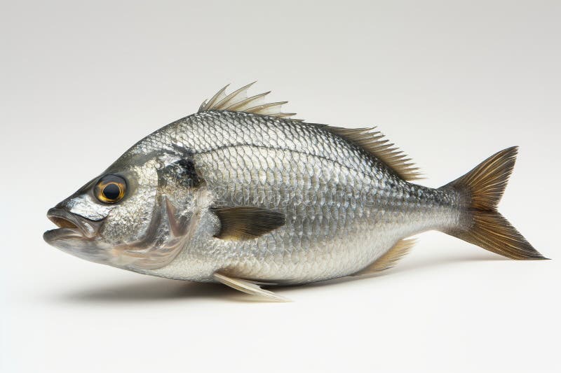 Fresh Whole Fish on White Background Stock Photo - Image of ingredients ...