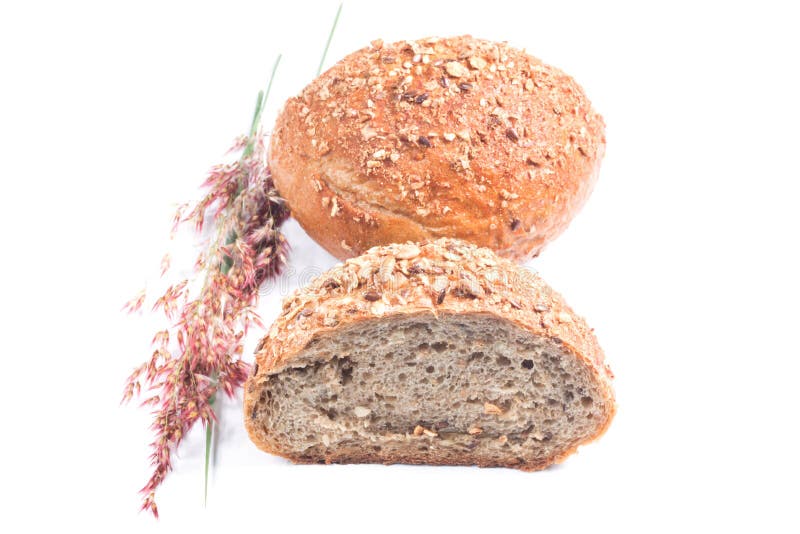 Fresh Whole Grain Bread Cut in Half Stock Image - Image of nutrition ...