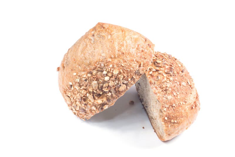 Fresh Whole Grain Bread Cut in Half Stock Image - Image of gourmet ...