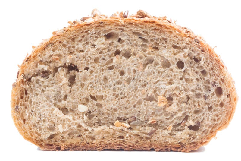 Fresh Whole Grain Bread Cut in Half Stock Photo - Image of multi, loaf ...