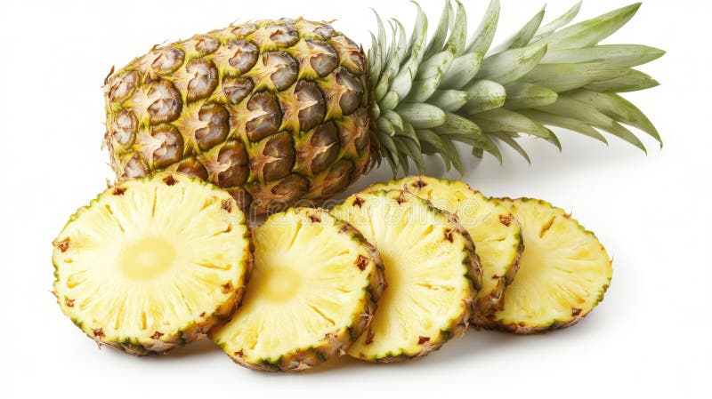 A Fresh Whole Pineapple Characterized by Its Vibrant Color and Detailed ...