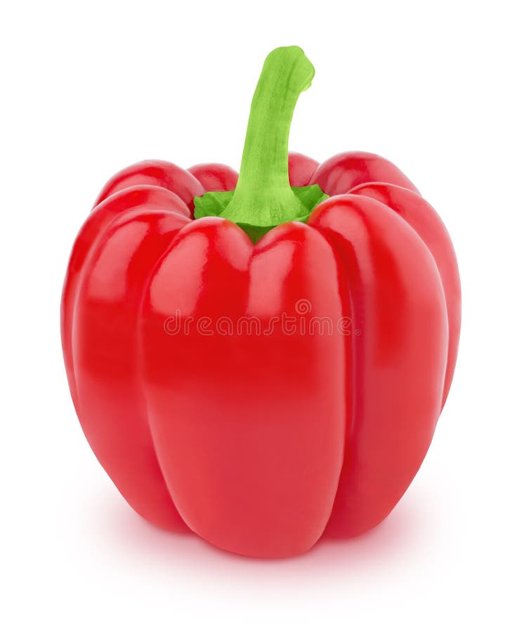 Fresh Whole Red Bell Pepper Isolated on a White Background. Stock Image ...