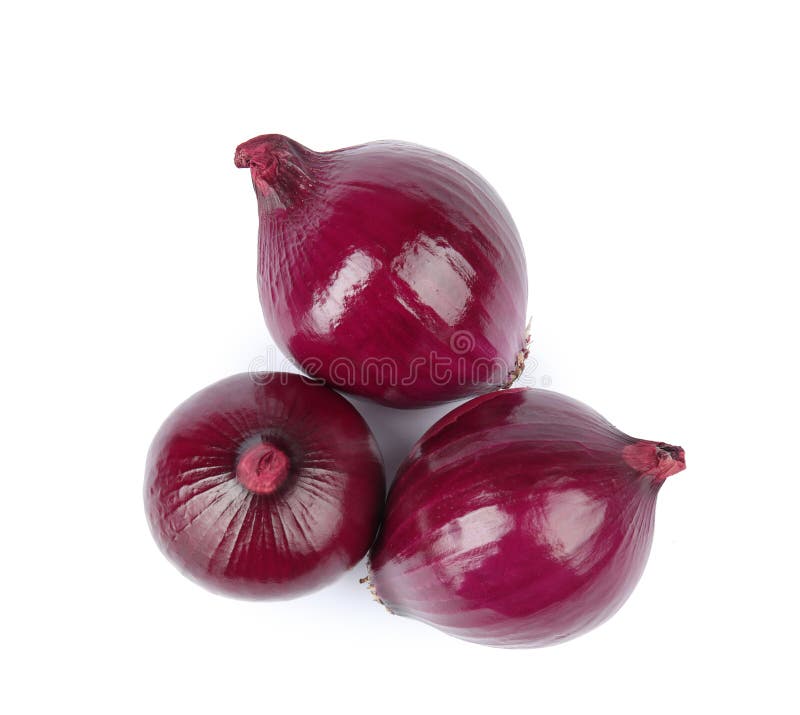Fresh Whole Red Onions on White Background Stock Image - Image of flat ...